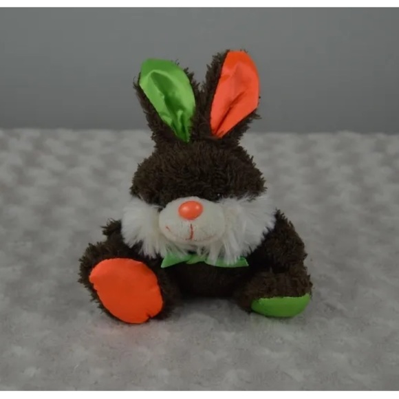Dan Dee | Toys | Dan Dee Bunny Rabbit Plush Stuffed Animal Top Brown White Orange Green | Poshmark